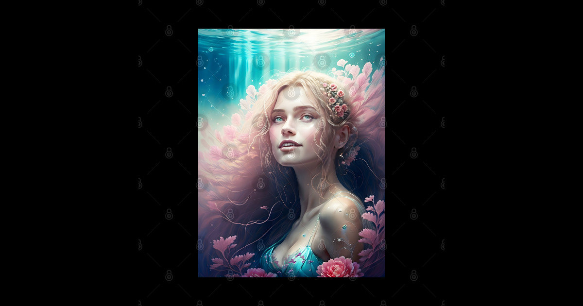 Portrait of beautiful water nymph - Water Nymph - T-Shirt | TeePublic