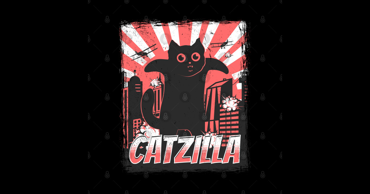 Catzilla Kaiju Cat - Catzilla - Posters and Art Prints | TeePublic