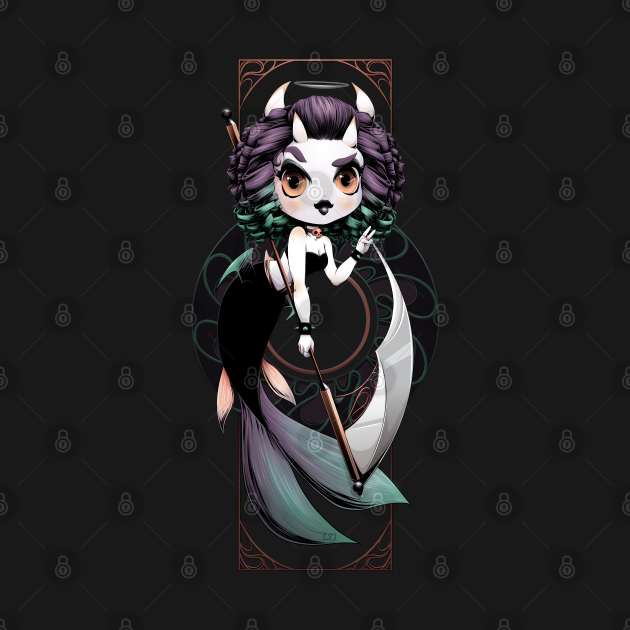 Cute Kawaii Chibi Demon Mermaid - Mermaid - T-Shirt | TeePublic