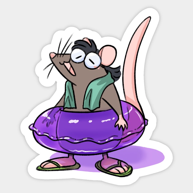 Summer Time Ratboy - Rat - Sticker | TeePublic