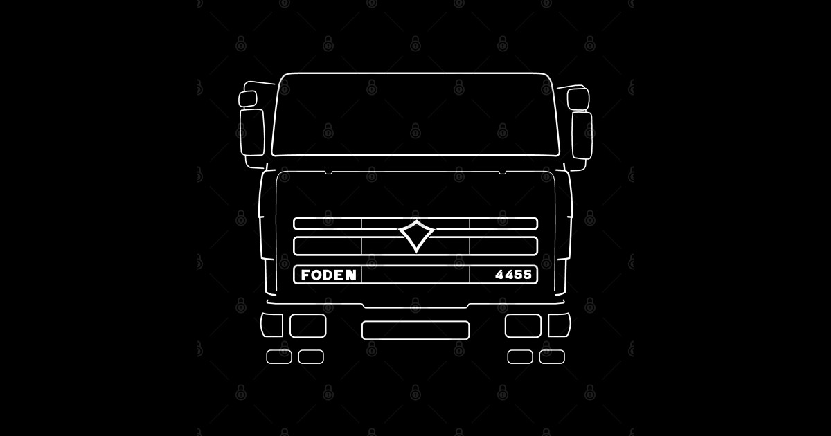 Classic Foden 4455 lorry white outline graphic - Foden - Magnet | TeePublic