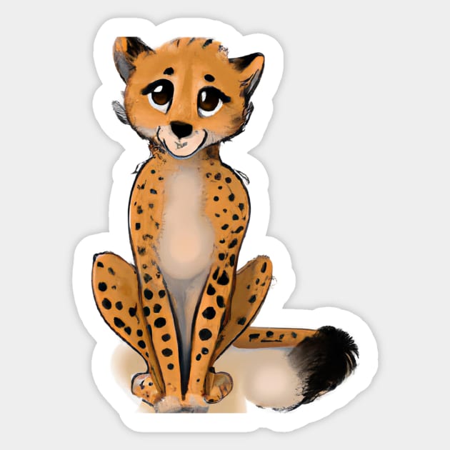 Cute Cheetah Drawing - Cheetah - Sticker | TeePublic