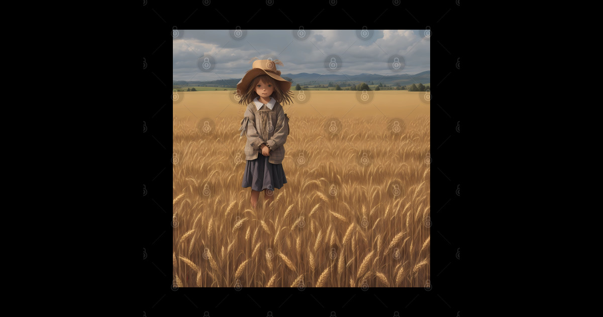 Scarecrow Girl's Vigil - Girl Portrait - Posters and Art Prints | TeePublic