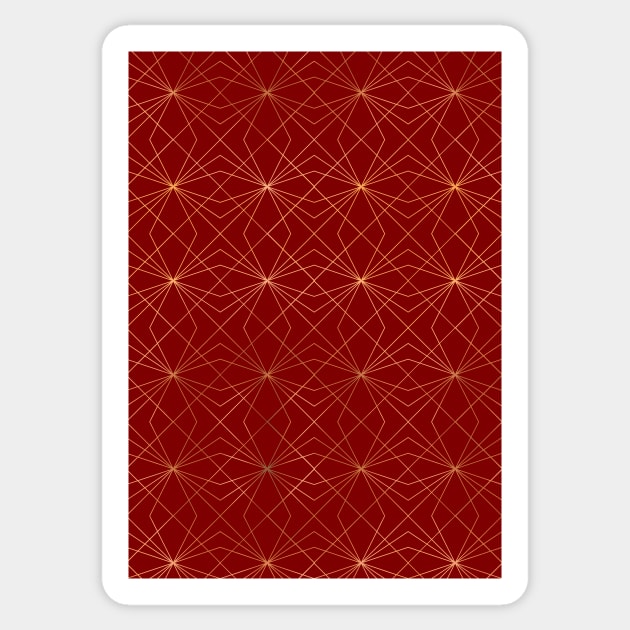 Ruby & Copper Geo Lines - Abstract - Sticker | TeePublic