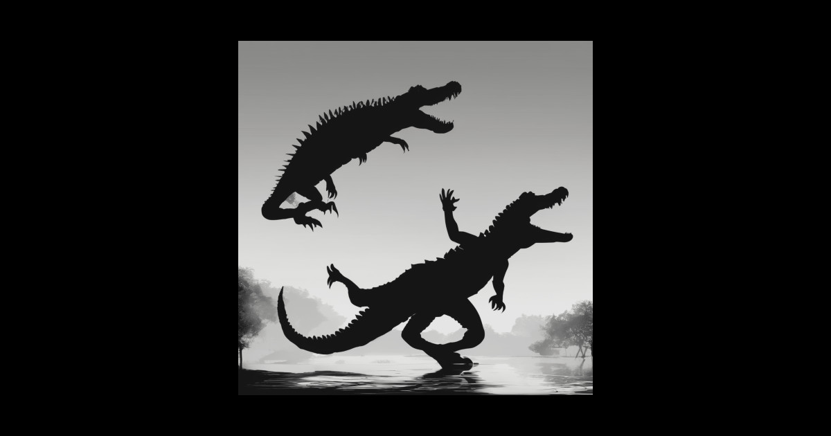 Alligator Shadow Silhouette Anime Style Collection No. 105 - Digital ...