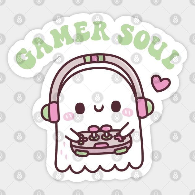 Cute Ghost Playing Video Games Gamer Soul Funny Pun - Cute Ghost ...