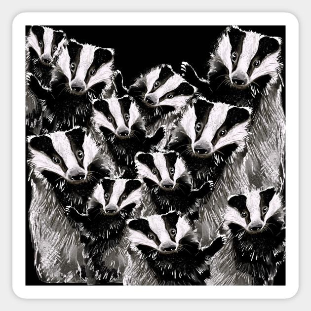 Badger print - Animals - Sticker | TeePublic