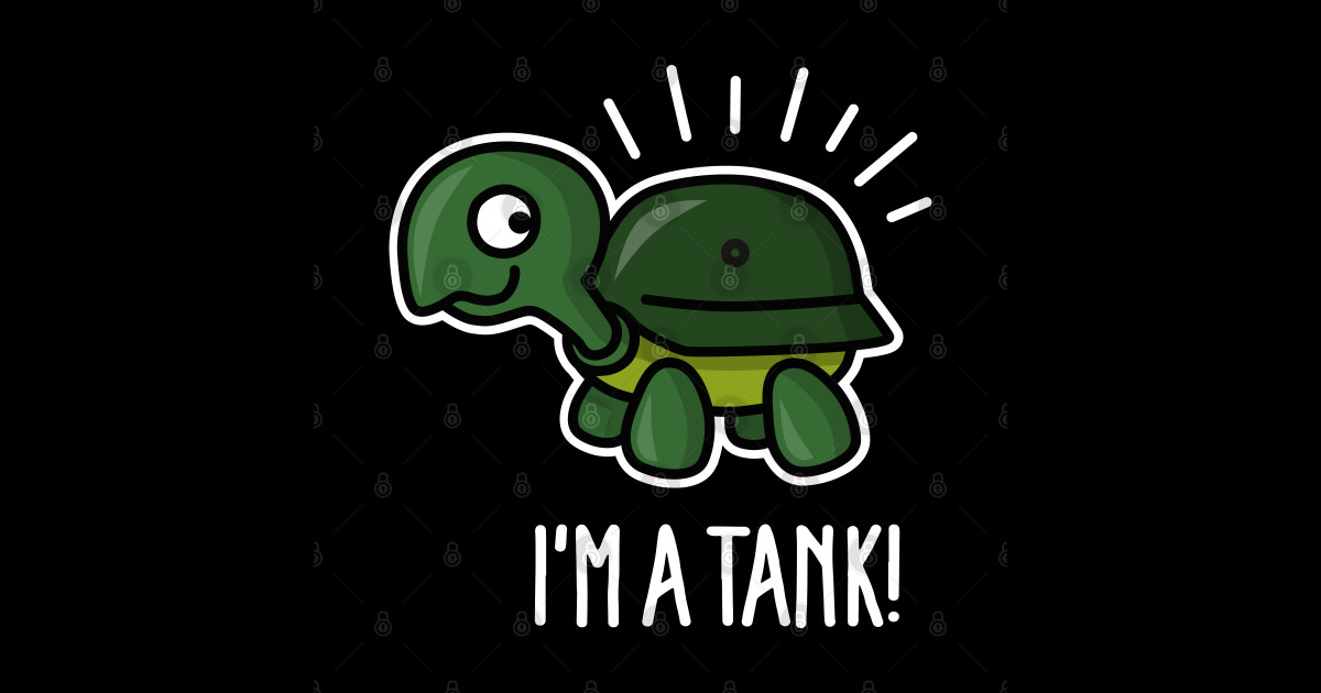 I'm a tank - funny turtle with army helmet (light) - Turtle - Sticker ...
