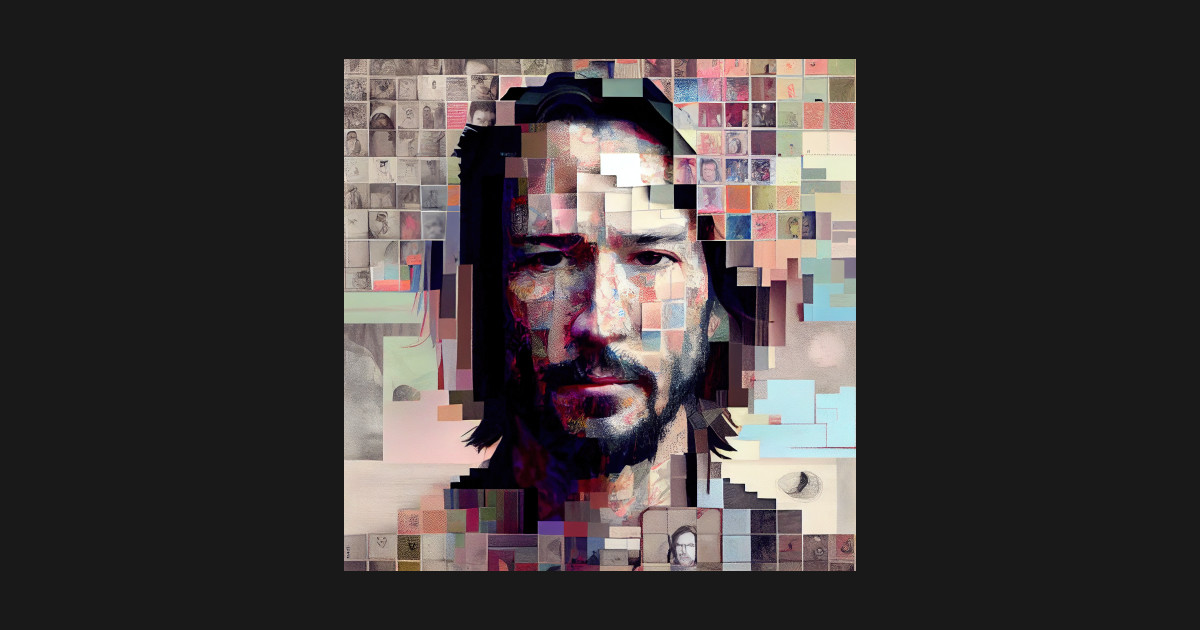 Keanu Reeves Collage Artwork - Keanu Reeves - T-Shirt | TeePublic