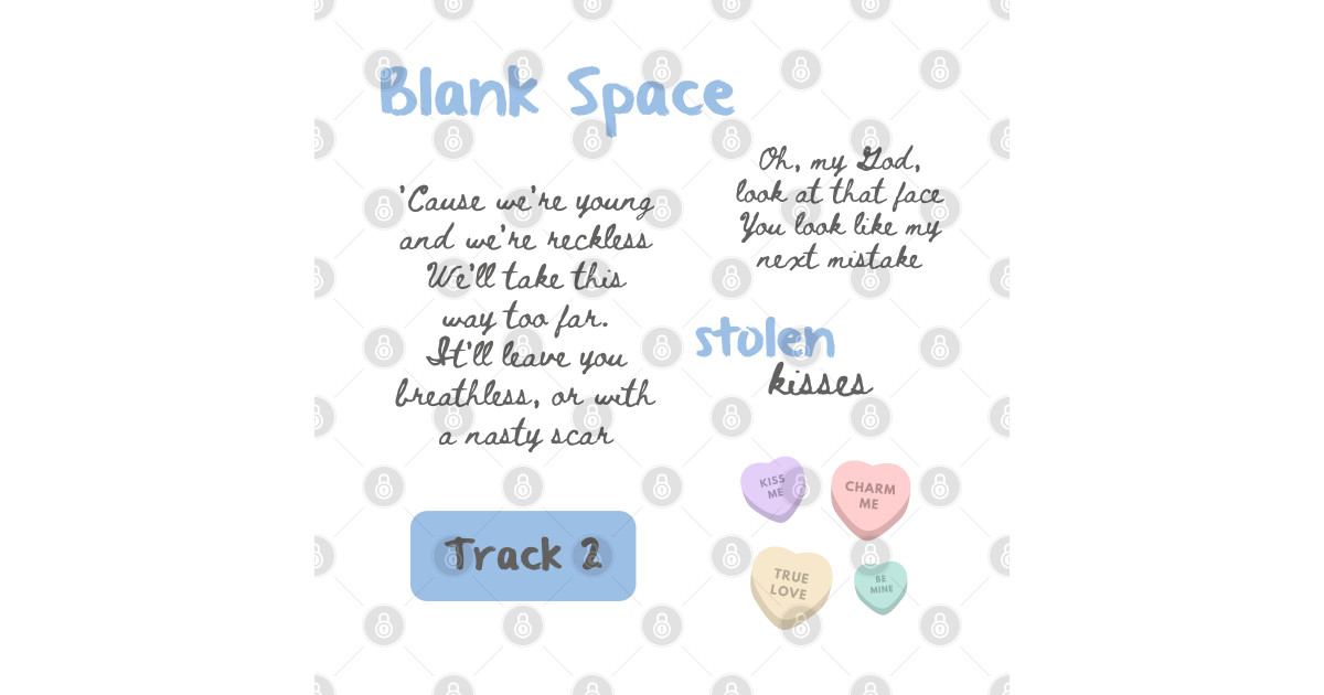 Blank Space 1989 - Taylor Swift - Blank Space Sticker Pack - T-Shirt | TeePublic