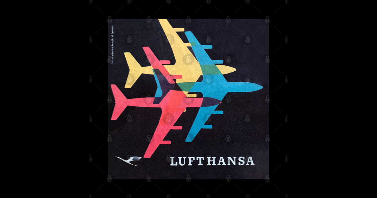 Vintage Lufthansa Luggage Sticker - Lufthansa - Sticker | TeePublic