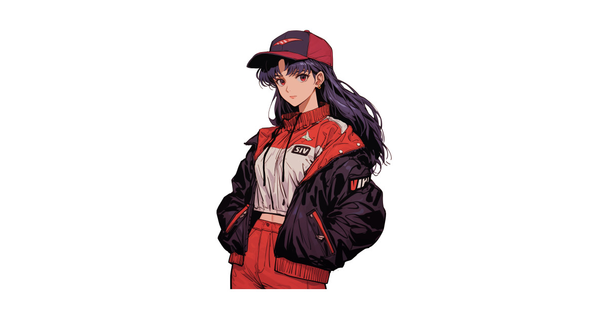 Misato Katsuragi Anime girl Illustration streetwear 2 - Evangelion - T ...
