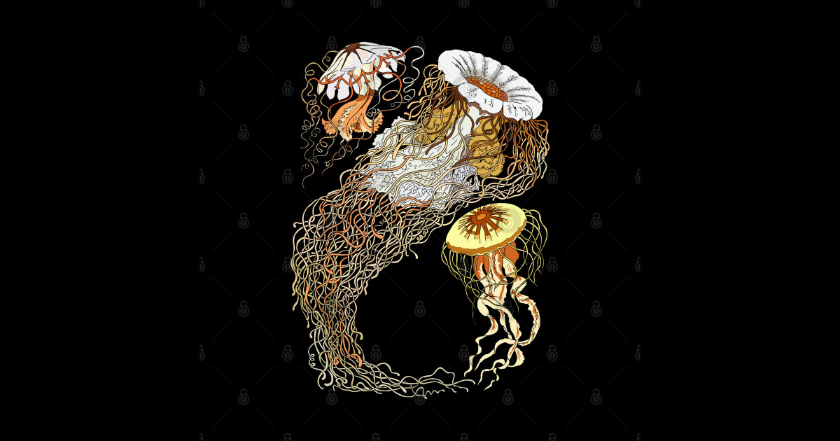 Jellyfish floats - Marine Life - Sticker | TeePublic