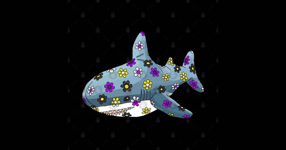 The Non-binary Blue Shark - Shark - Posters and Art Prints | TeePublic