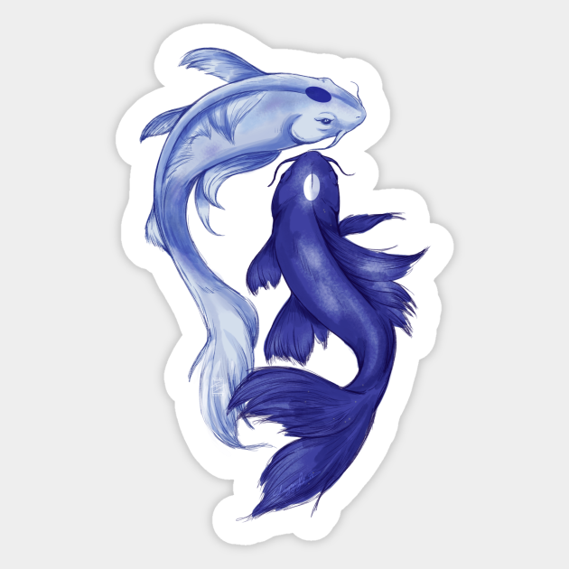 ATLA: The Moon and Ocean Koi Spirits - Last Airbender - Sticker | TeePublic