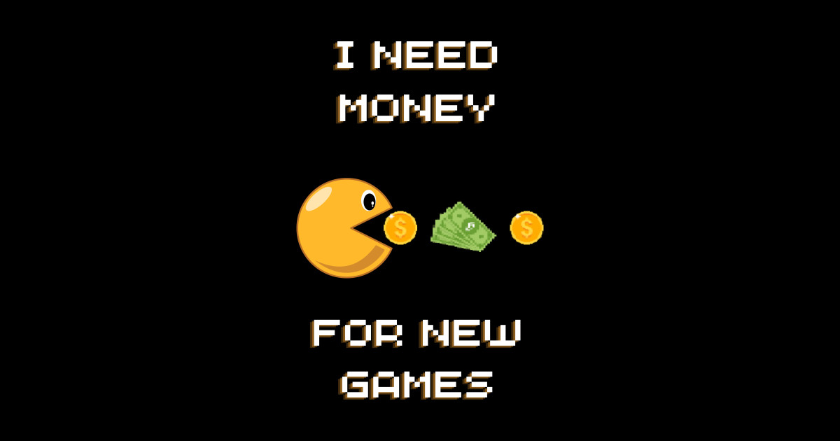 Gamer Humor: Pacman Money Hunt - Funny Shirte - Sticker | TeePublic