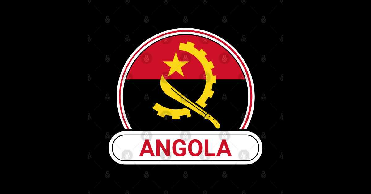 Angola Country Badge - Angola Flag - Angola - Sticker | TeePublic