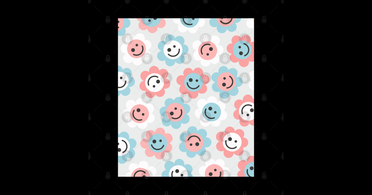 Trans Flower Faces - Happy - Sticker | TeePublic