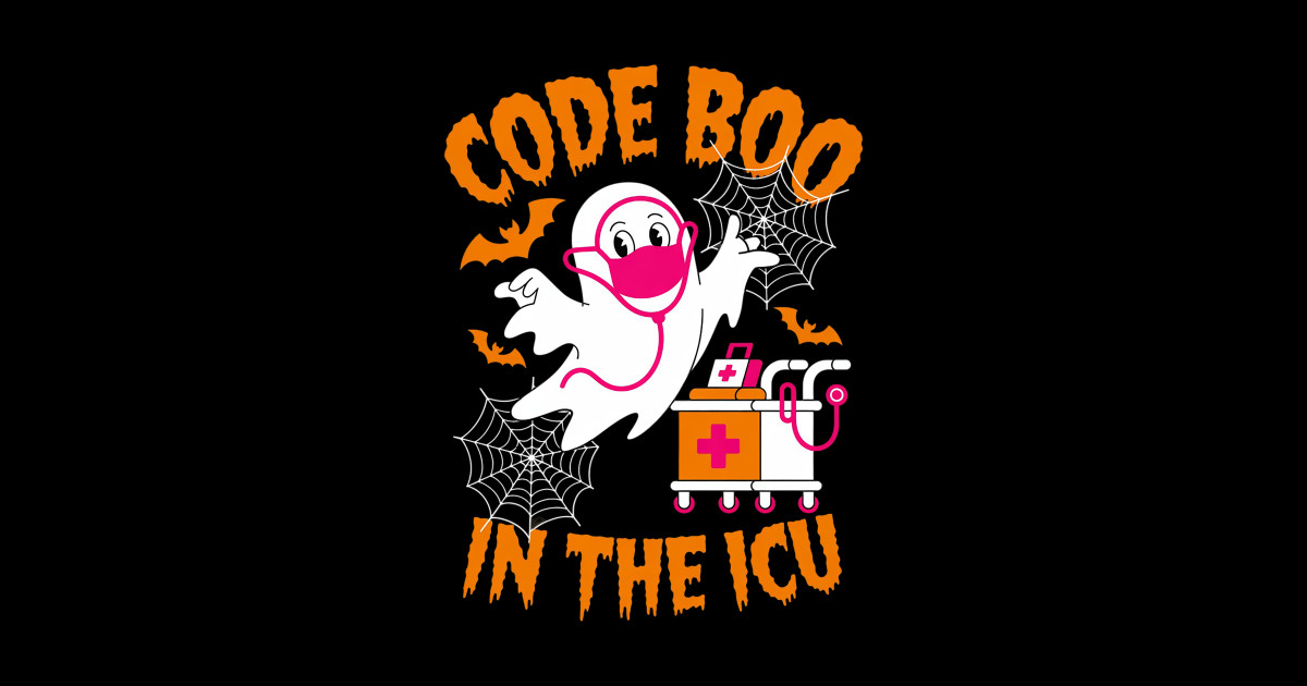 Ghost Code Boo In The ICU - Ghost Code Boo In The Icu - Sticker | TeePublic