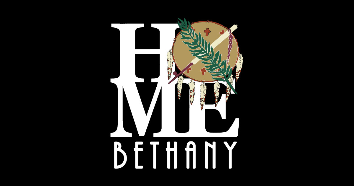 HOME Bethany (white text) - Bethany Oklahoma - Sticker | TeePublic