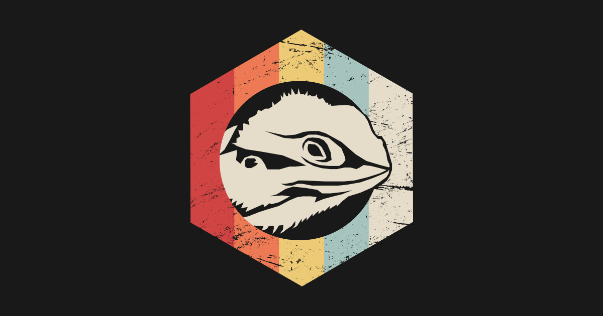 Retro 70s Bearded Dragon Icon - Dragon - T-Shirt | TeePublic