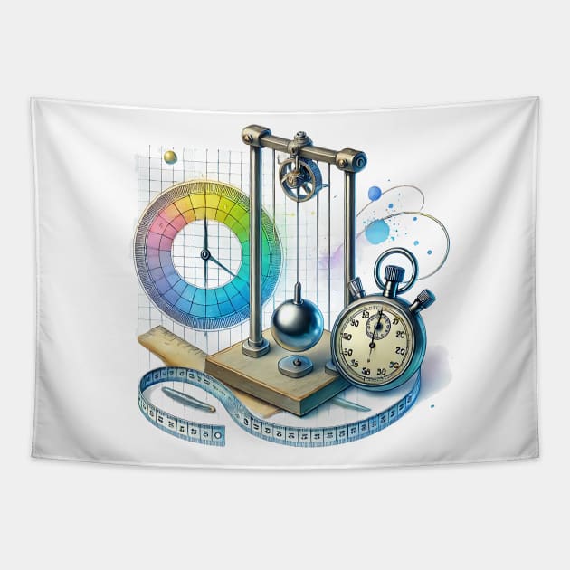 Pendulum, Stopwatch, and Measuring Tape Illustration – Time and ...