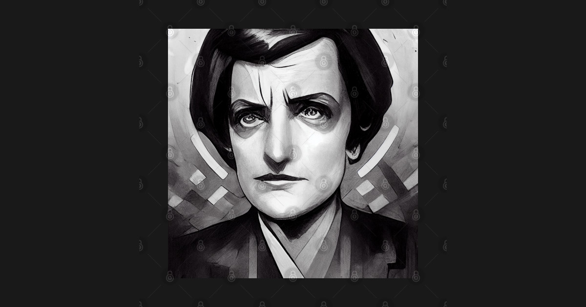 Ayn Rand Portrait | Manga style - Ayn Rand - Long Sleeve T-Shirt ...