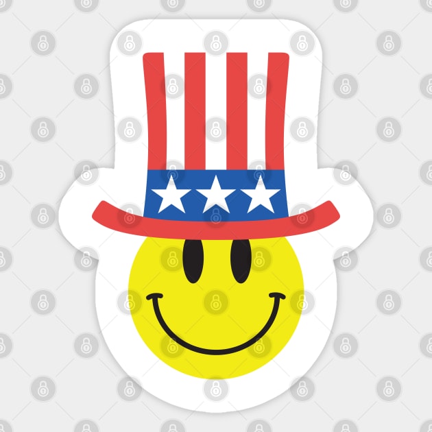 Happy Face Emoji Uncle Sam - Emoji - Sticker | TeePublic