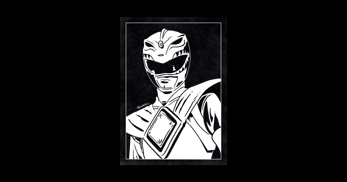 GREEN RANGER - Mighty Morphin Power Rangers (Black and White) - Power ...