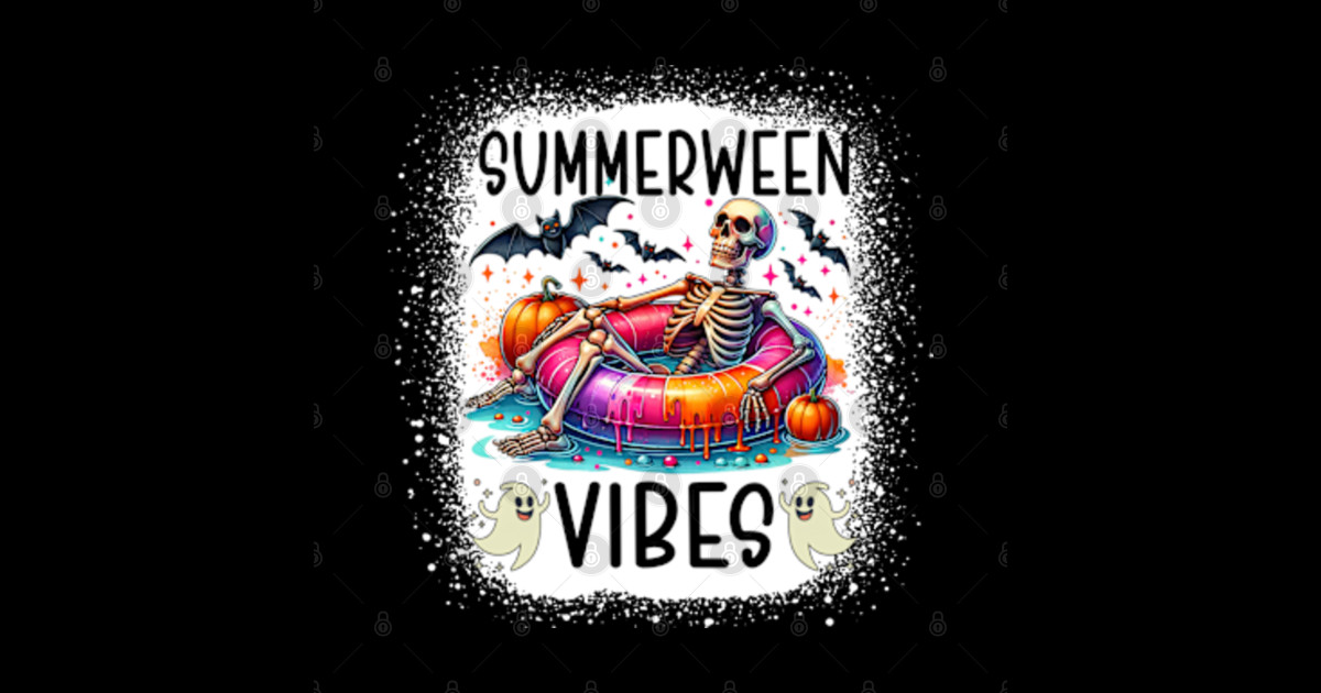 Summerween Vibes Skeleton Pumpkin - Summerween Vibes - Posters and Art ...