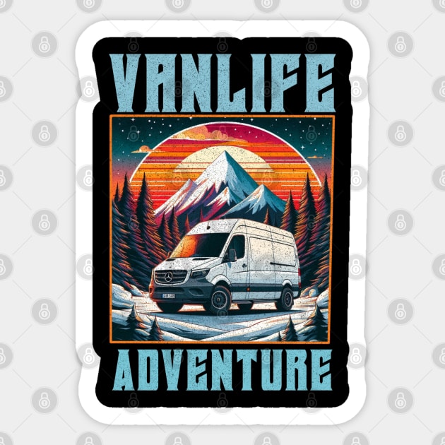 Vanlife adventure Mercedes sprinter - Sprinter - Sticker | TeePublic