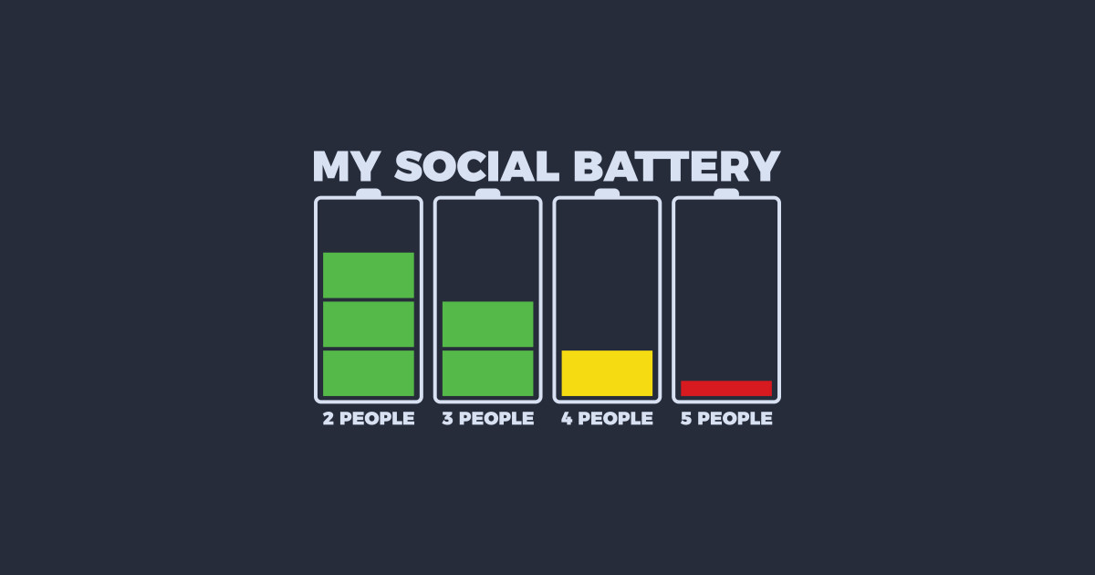 Introvert My Social Battery - Introvert Joke - Sticker | TeePublic