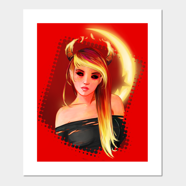 pinup demon Afrit - Fire - Posters and Art Prints | TeePublic