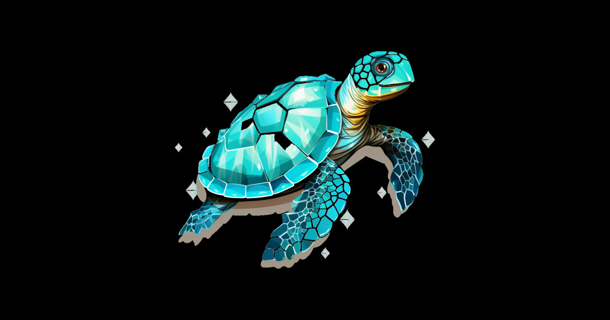Turquoise Diamond Turtle - Turtle - Sticker | TeePublic