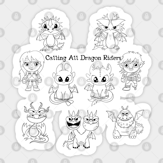 dragon riders coloring sheet