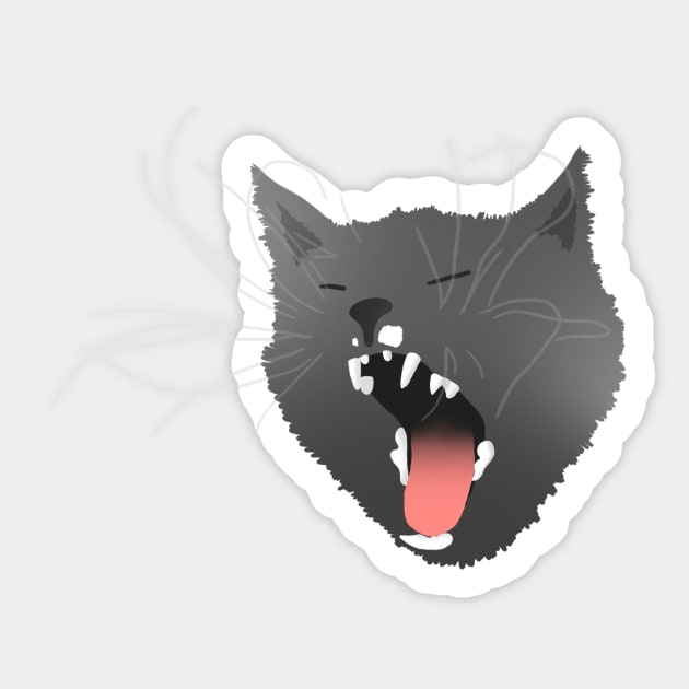Screaming Cat - Cat - Sticker | TeePublic
