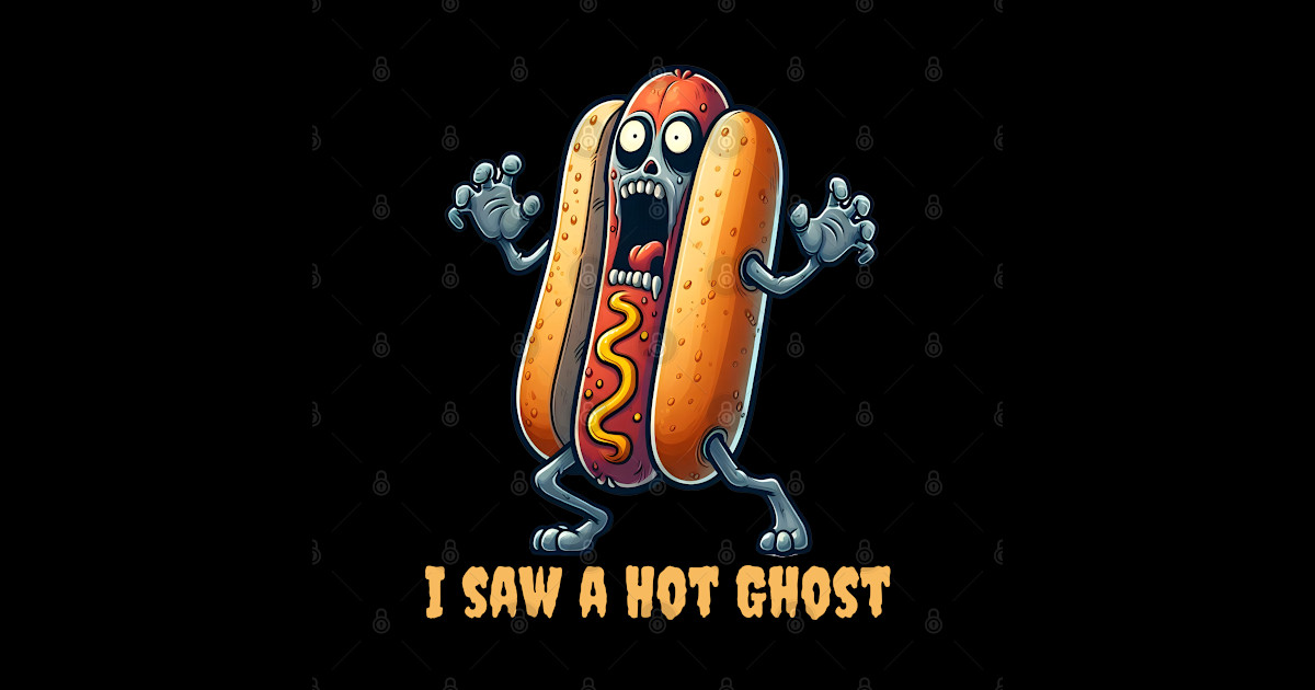 Hot dog ghost - Hot Dog - Sticker | TeePublic