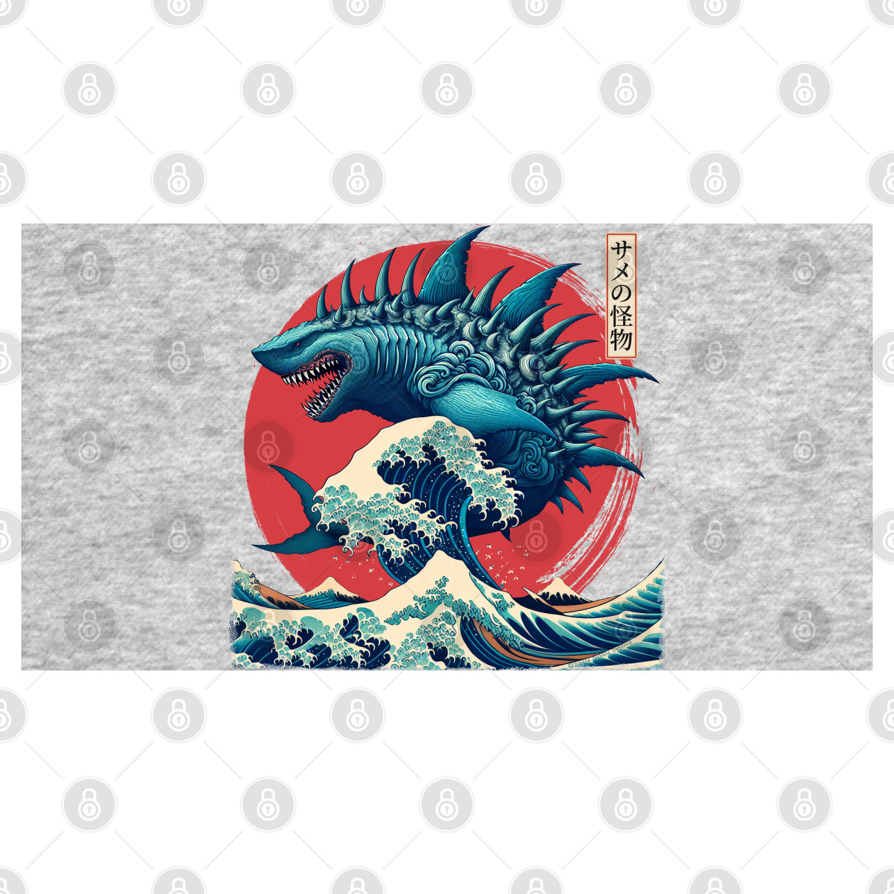 Shark Kaiju Japanese Vintage Sharkzilla Great Wave - Japanese Monster ...