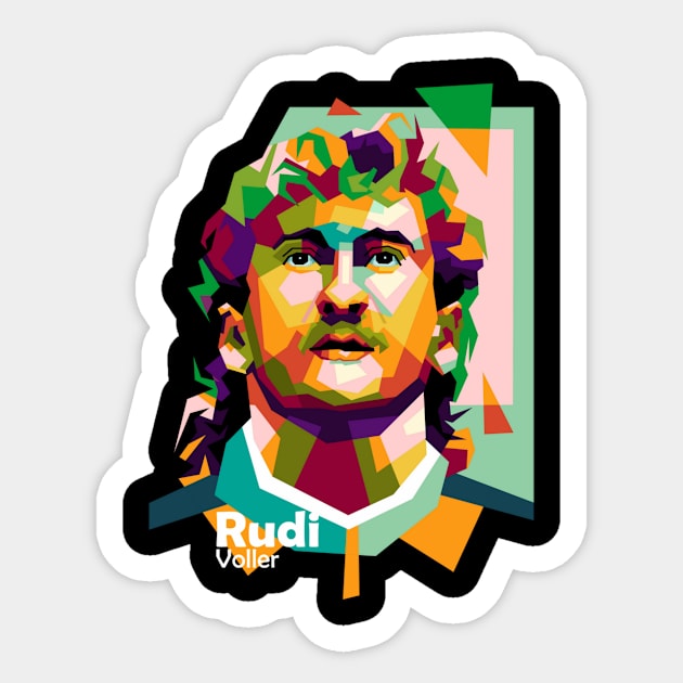 Rudi Voller In Wpap Art - Football Team - Sticker | TeePublic