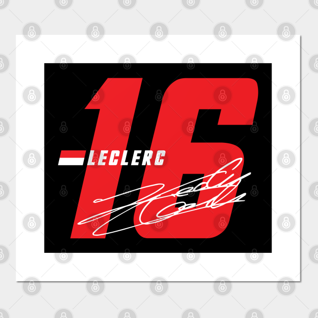 Charles Leclerc 16 Signature Number - Leclerc - Posters and Art Prints ...