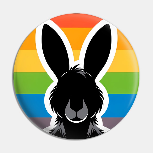 LGBTQ Pride Rabbit Anthro Furry Rainbow Logo - Furry - Pin | TeePublic