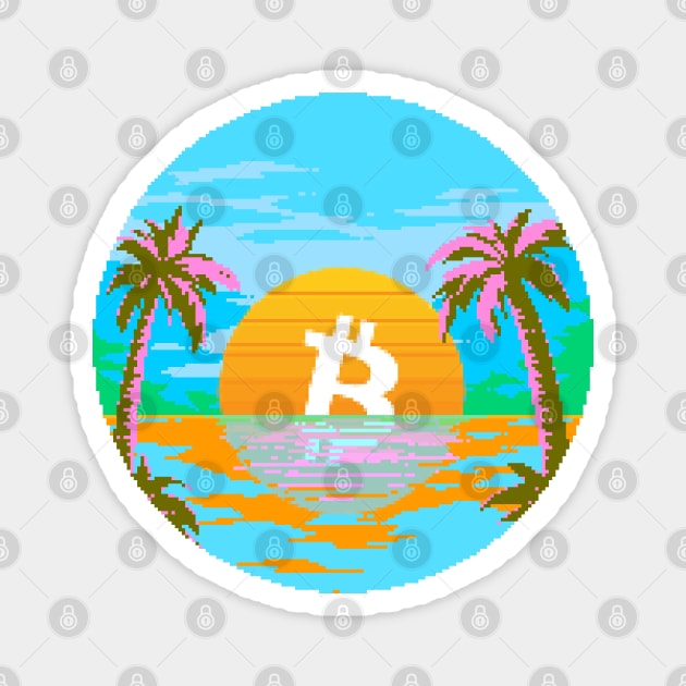 Bitcoin Logo Art 8-bit Pixel Art - Bitcoin - Magnet | TeePublic