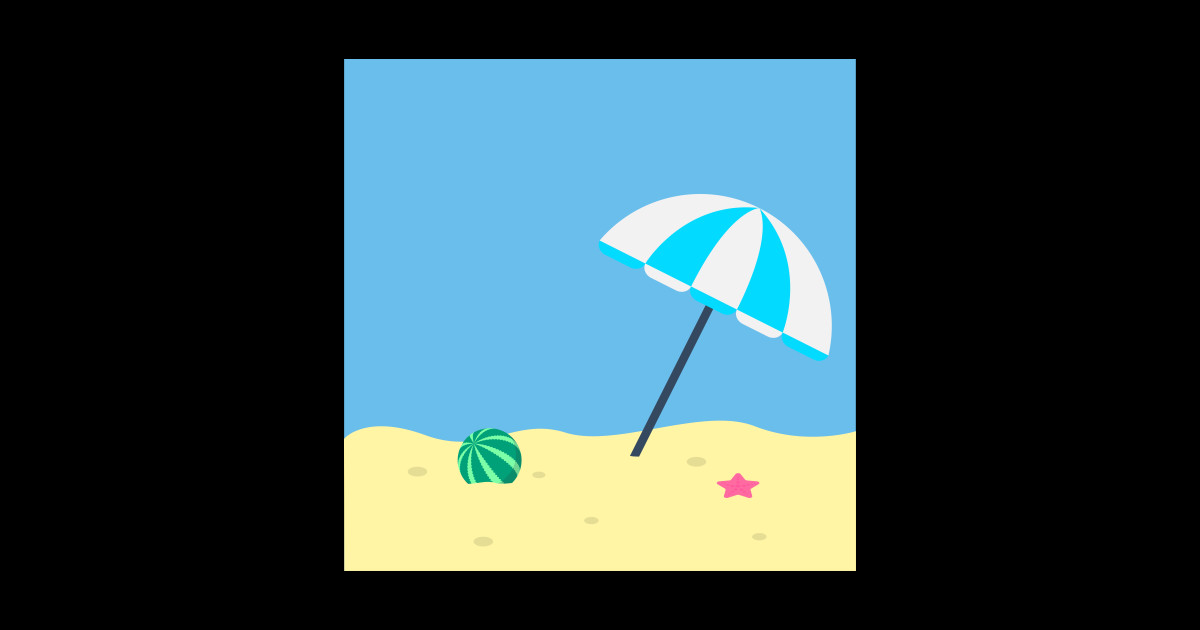 Summer Beach Umbrella - Beach Umbrella - Sticker | TeePublic