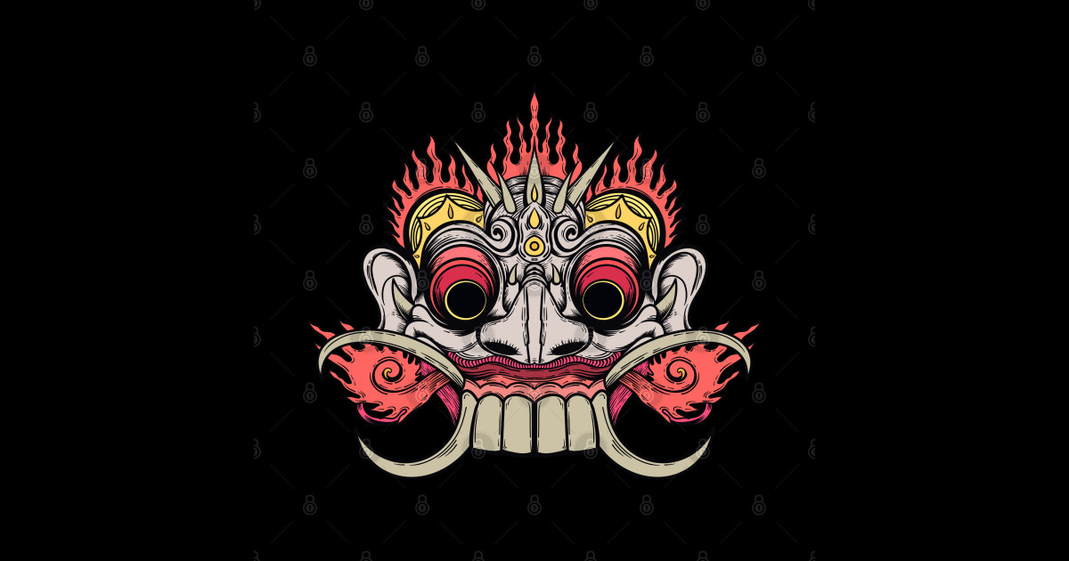 Bali Barong Mask - Bali Barong Mask - Sticker | TeePublic