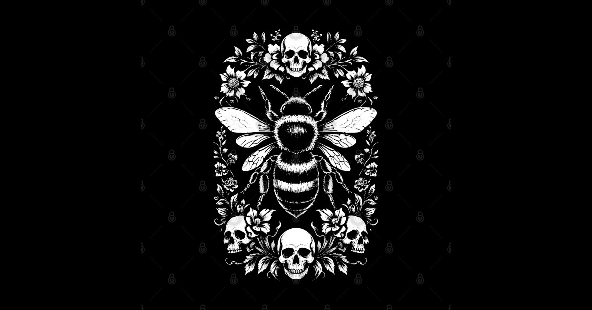 Gothic honey Bee design - Honey Bee - Magnet | TeePublic