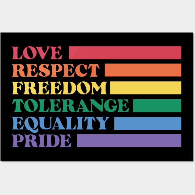 Love Respect Freedom Tolerance Equality and Pride - Lgtb Gay Pride ...