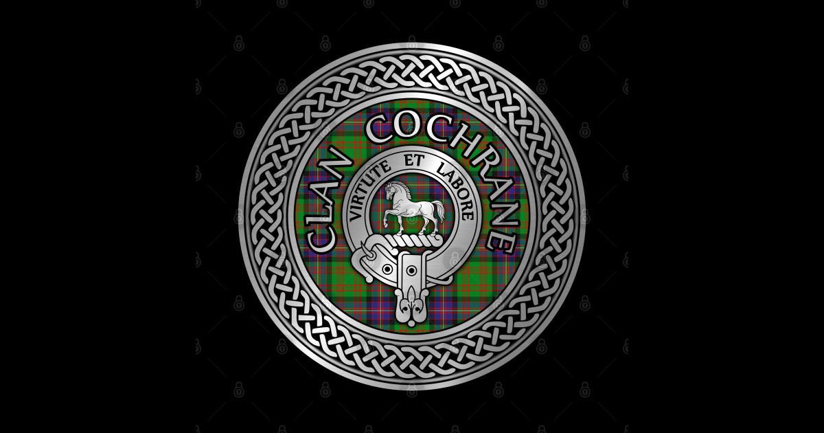 Clan Cochrane Crest & Tartan Knot - Cochrane - Sticker | TeePublic
