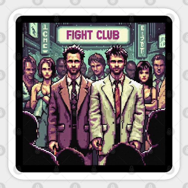 FIGHT CLUB PIXEL ART - Fight Club - Sticker | TeePublic