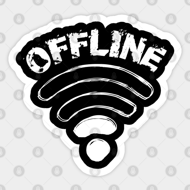 Offline Design - Wireless Wifi Symbol - Offline - Sticker | TeePublic