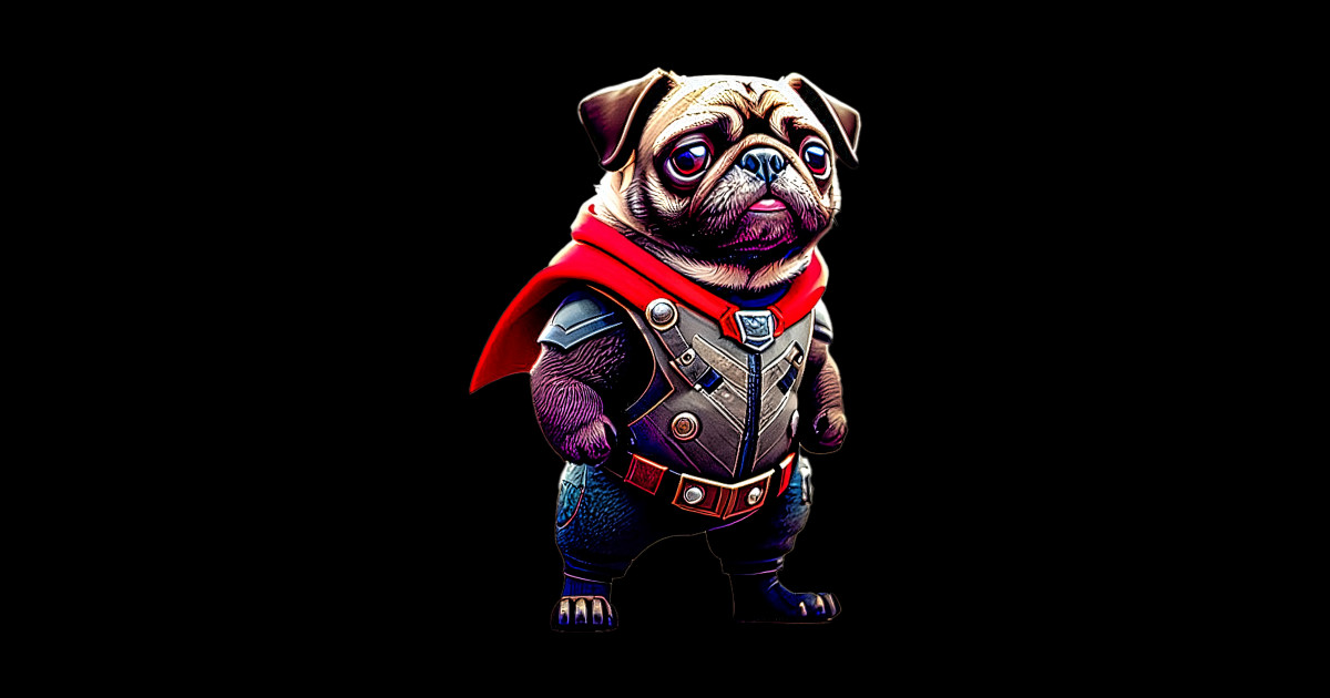 Heroic Cute Pug Wears Armor Costume - Adorable in Superhero Pet Costume ...